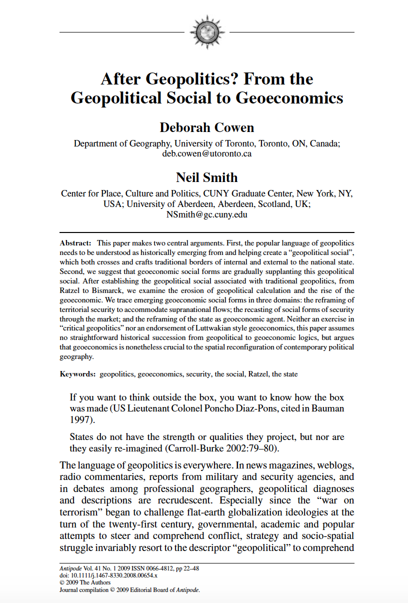 Writing – Deborah Cowen